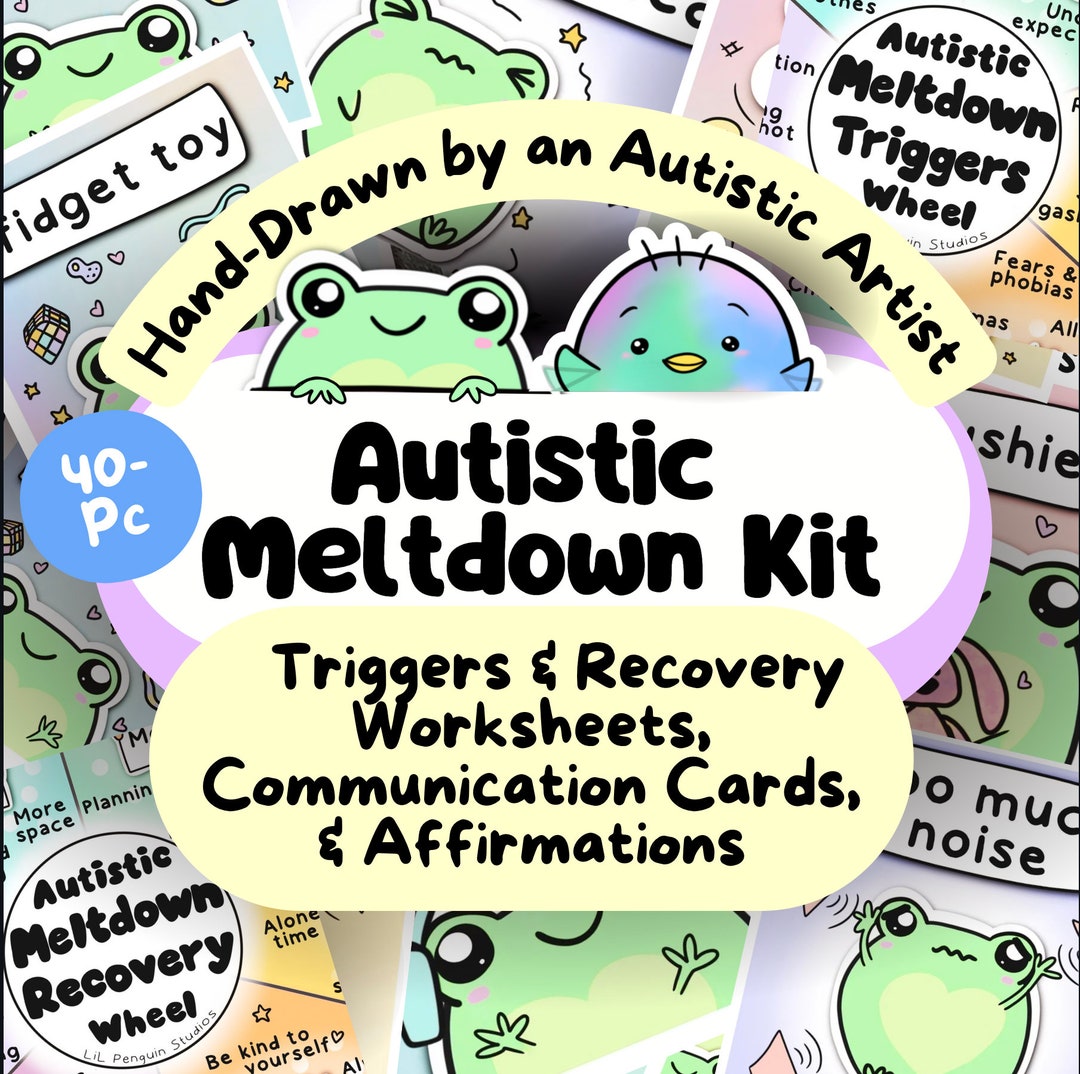 Autistic Meltdown Bundle, Adult Frog Communication Cards, Penguin ...