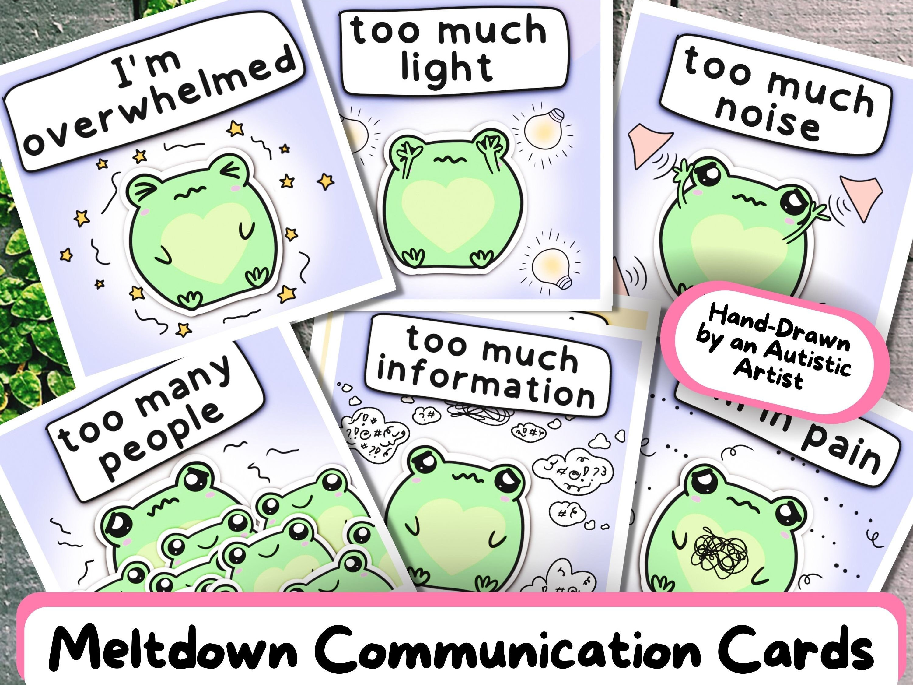 Frog Sensory Overload Communication Cards, ASD Meltdown Printable AAC ...