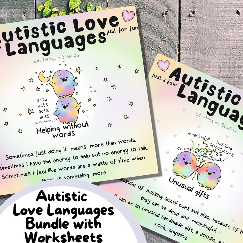 Autistic Love Languages Printable Bundle, Autism Zine, Neurodivergent ...