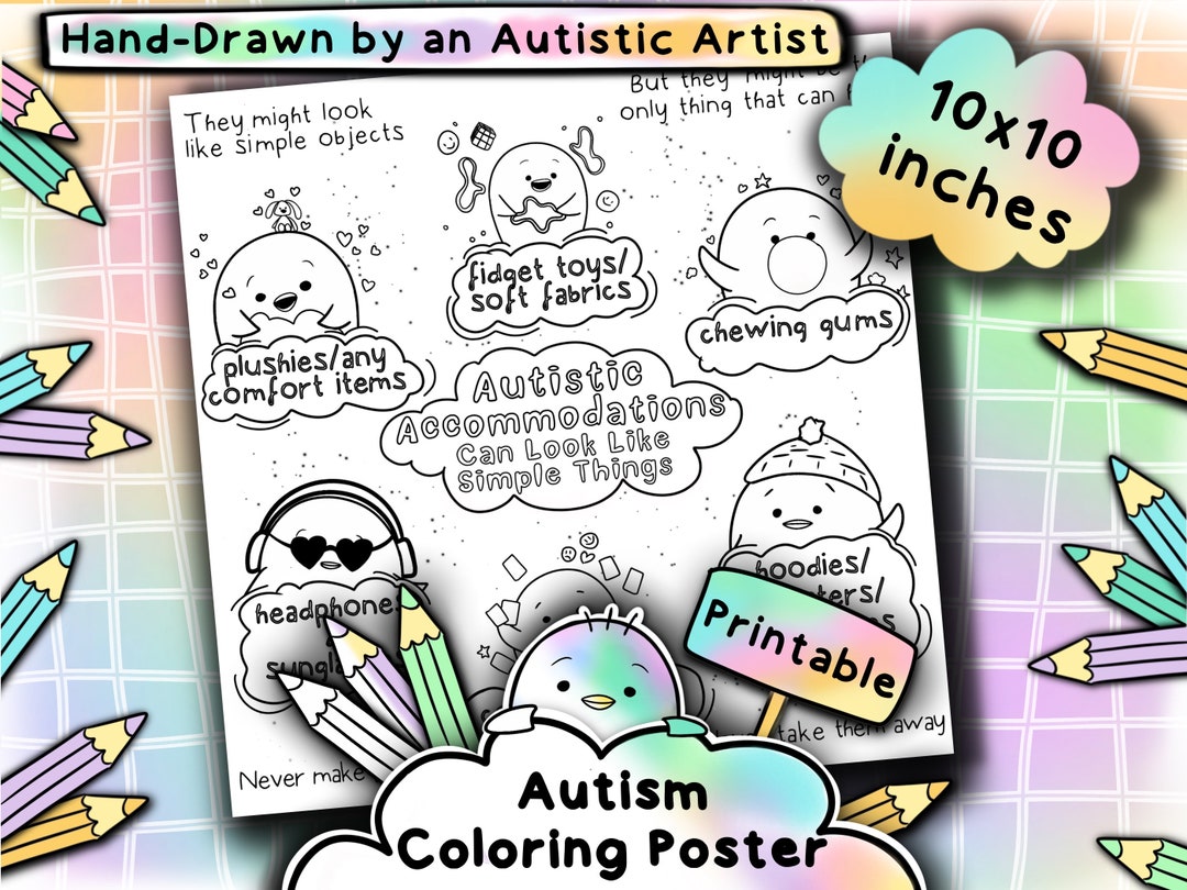 Autism Coloring Page, Autistic Adult Coloring Poster, Counseling ...