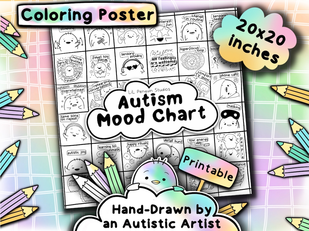 Autism Printable Coloring Poster, Giant Coloring Page, Adult Colouring ...