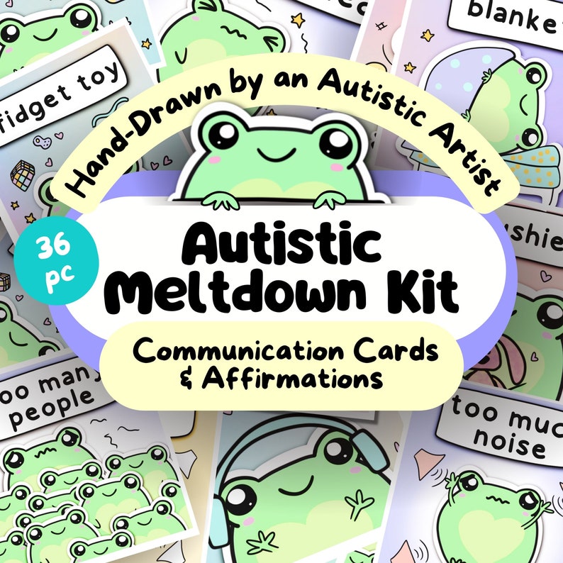 Frog Autistic Meltdown Affirmation and Communication Cards for Kids ...