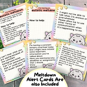 Autistic Adult Self-advocacy Communication Card, Cat Autism Printable ...