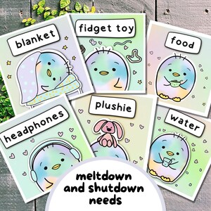 Penguin Autism Bundle, Autistic Gift, Cartoon Communication Card ...