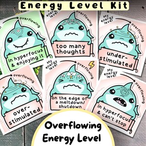 Autism ADHD Shark Communication Cards, Energy Level, SPD, Sensory ...
