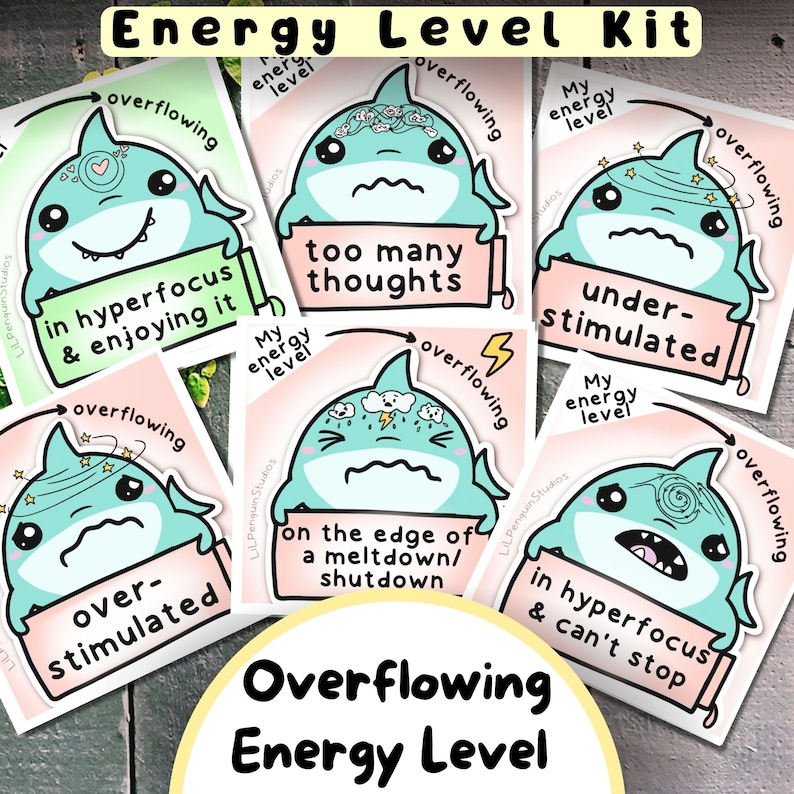 Autism ADHD Shark Communication Cards, Energy Level, SPD, Sensory ...