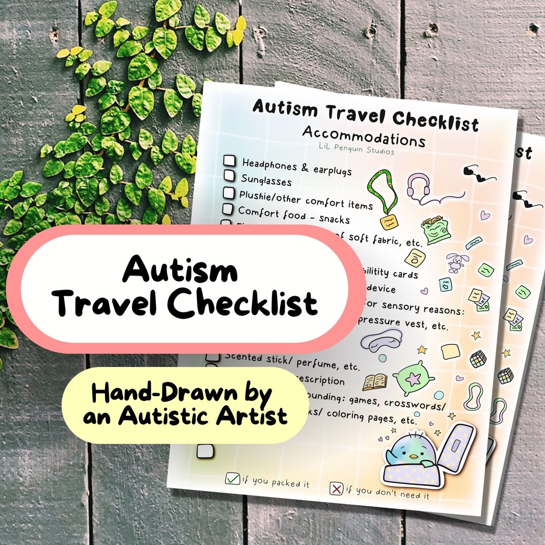 Autism Travel Checklist, Travel Packing List, Autistic Accommodations ...