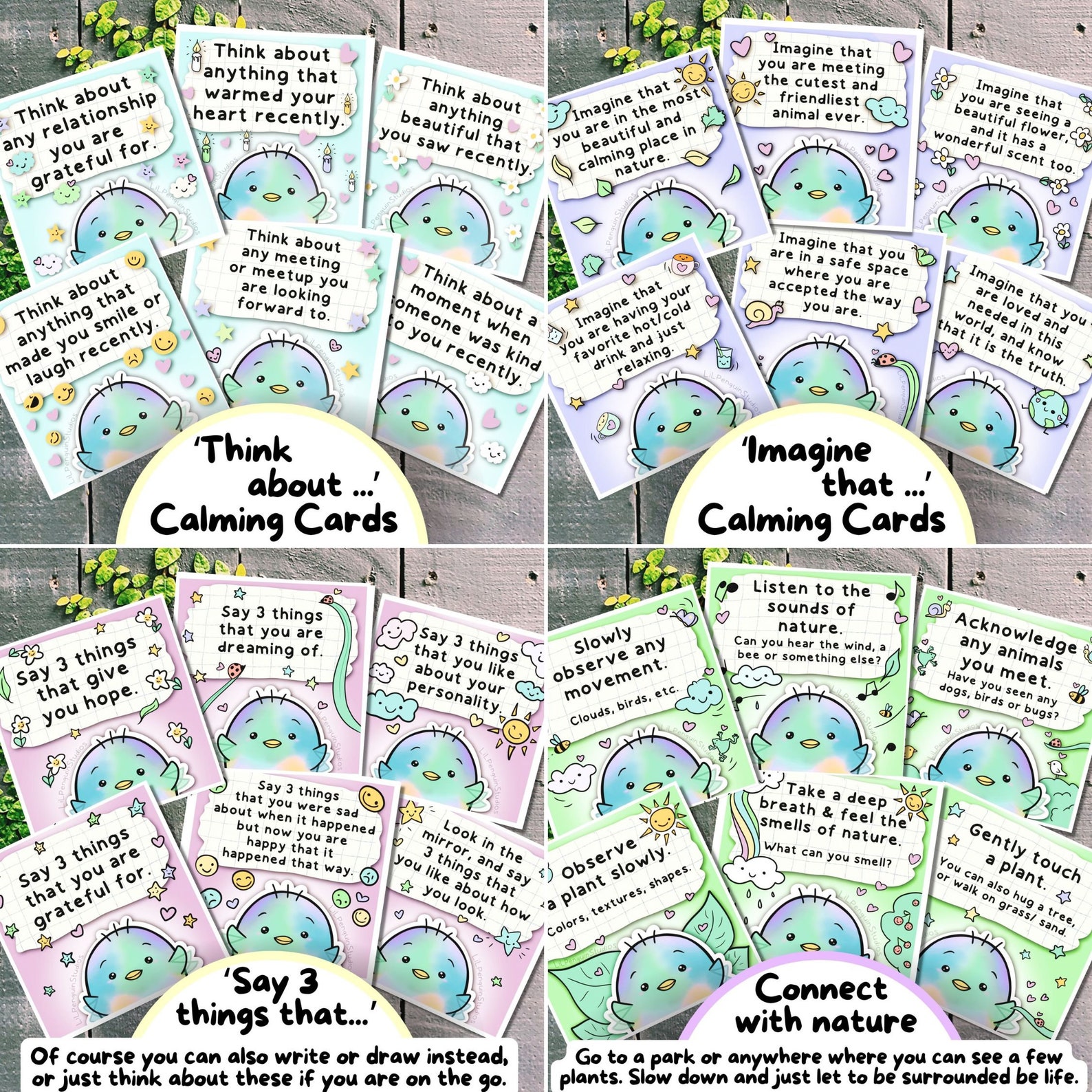 Neurodivergent Calming Cards, Autistic Calm Down Bag, ADHD Download ...