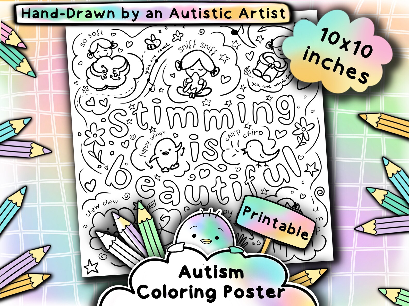 Autism Coloring Page, Digital Neurodiversity Activity Sheet, Journal ...