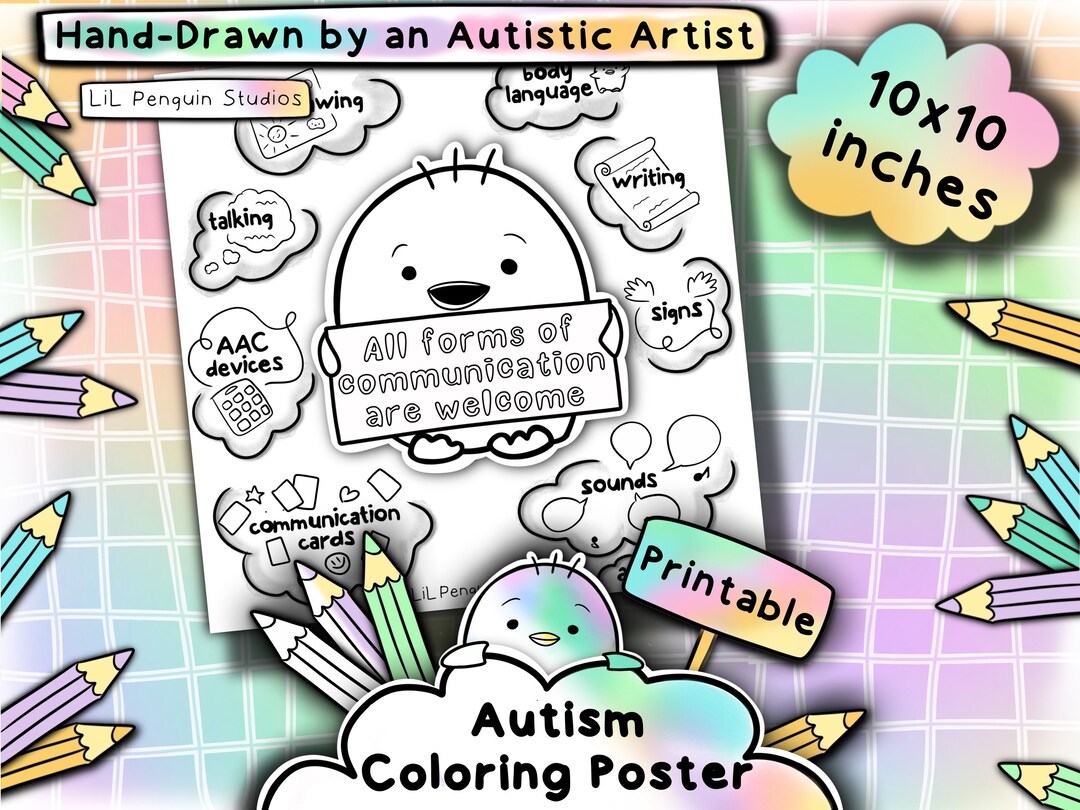 Neurodivergent Coloring Poster, Special Ed Classroom Activity, School ...