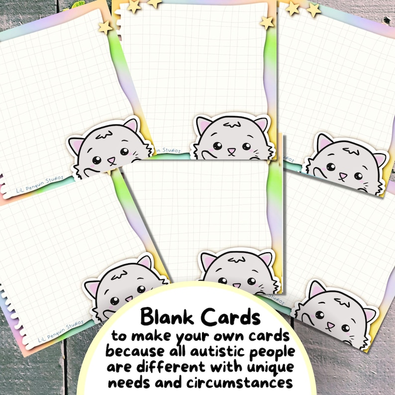 Autistic Adult Self-advocacy Communication Card, Cat Autism Printable ...