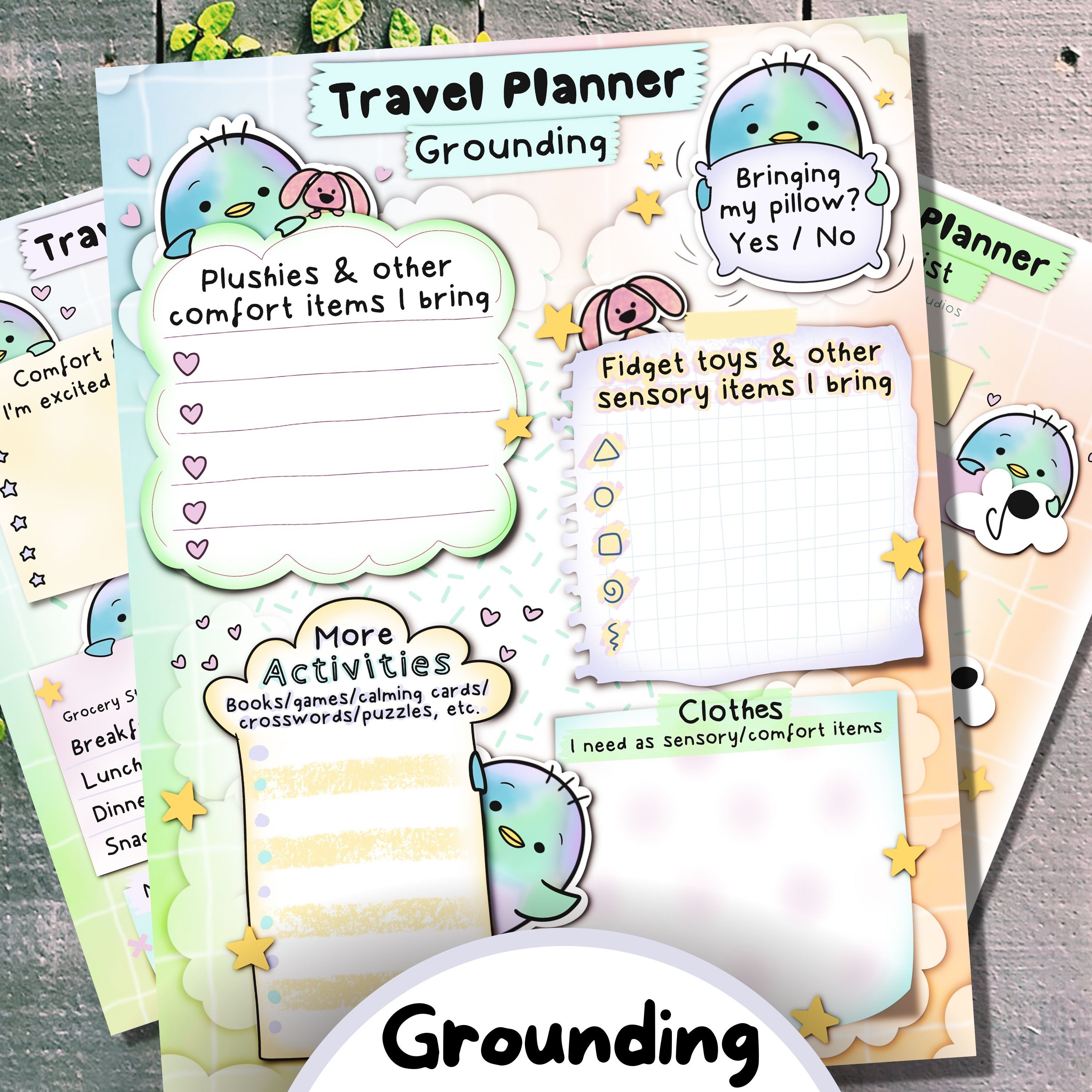 3-pc Neurodivergent Planner for Traveling, Autism Planner, Autism ...