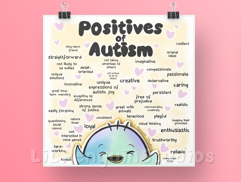 POSITIVES of AUTISM Poster Worksheet Autistic Joy Gift - Etsy