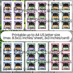 Black Cat-themed Communication Cards, Halloween Printable Nonverbal ...
