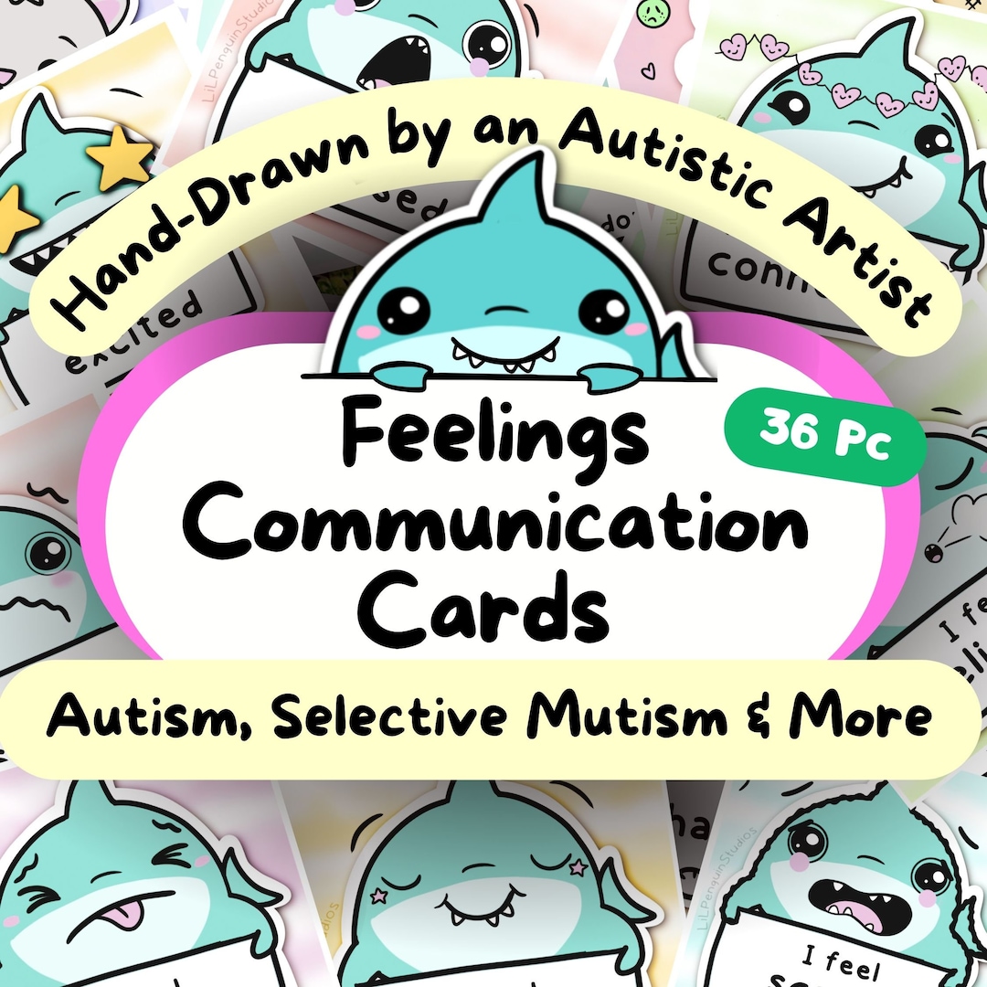 Shark Communication Cards: Feelings, Neurodivergent Adult Emotions ...