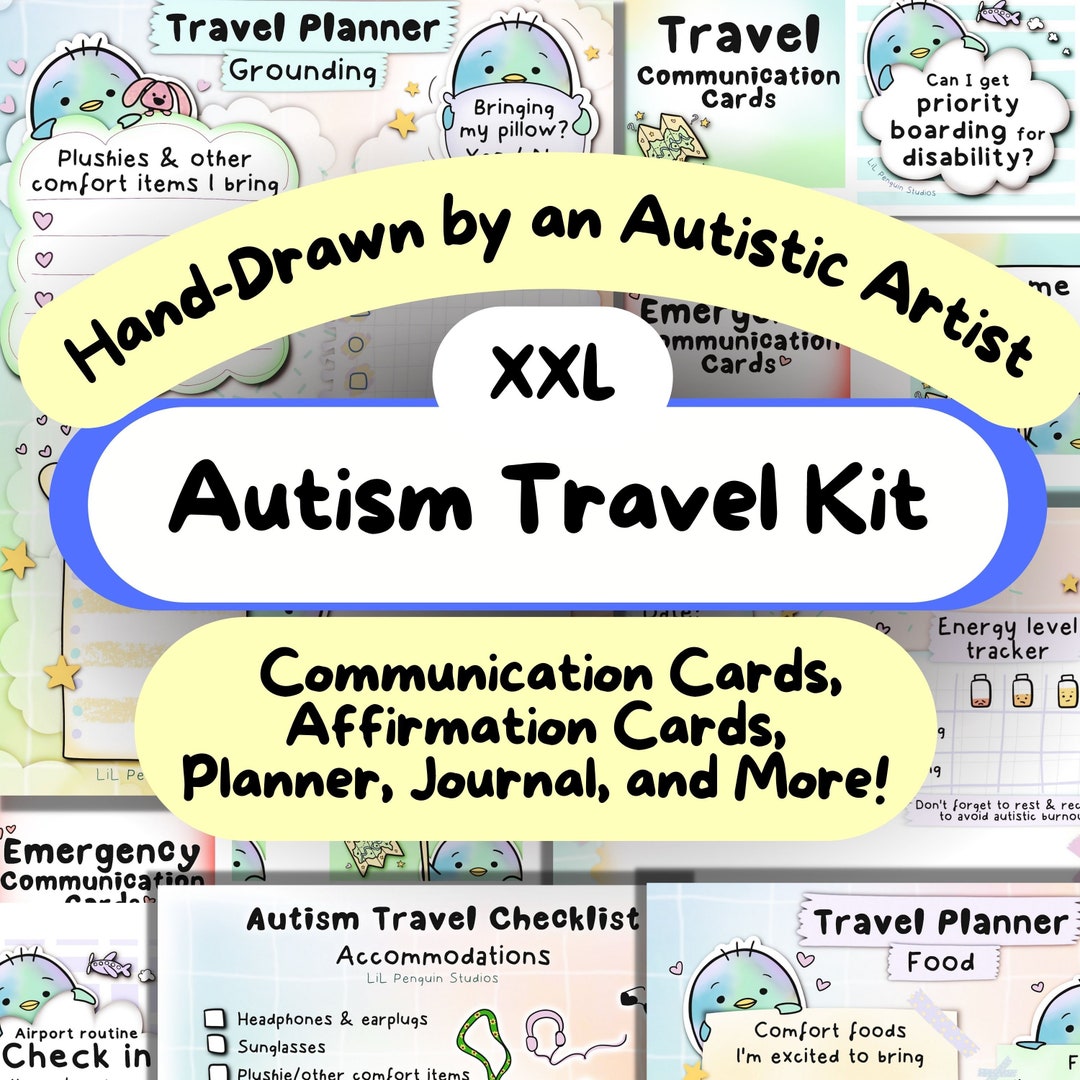 Autism Travel Bundle, Communication Card, Autism Planner, Autism Travel ...