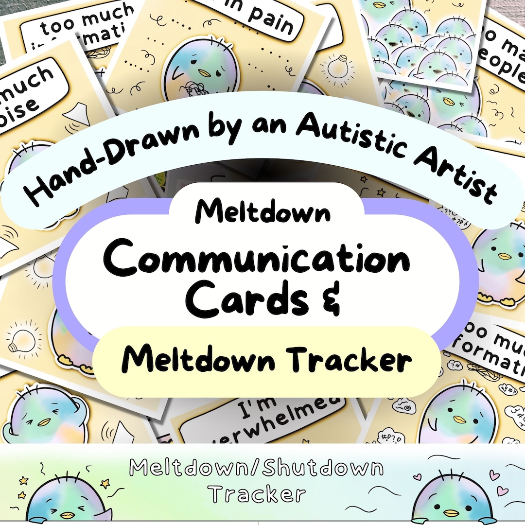 Meltdown Communication Cards/ Meltdown Tracker, Nonverbal Cards, Autism ...