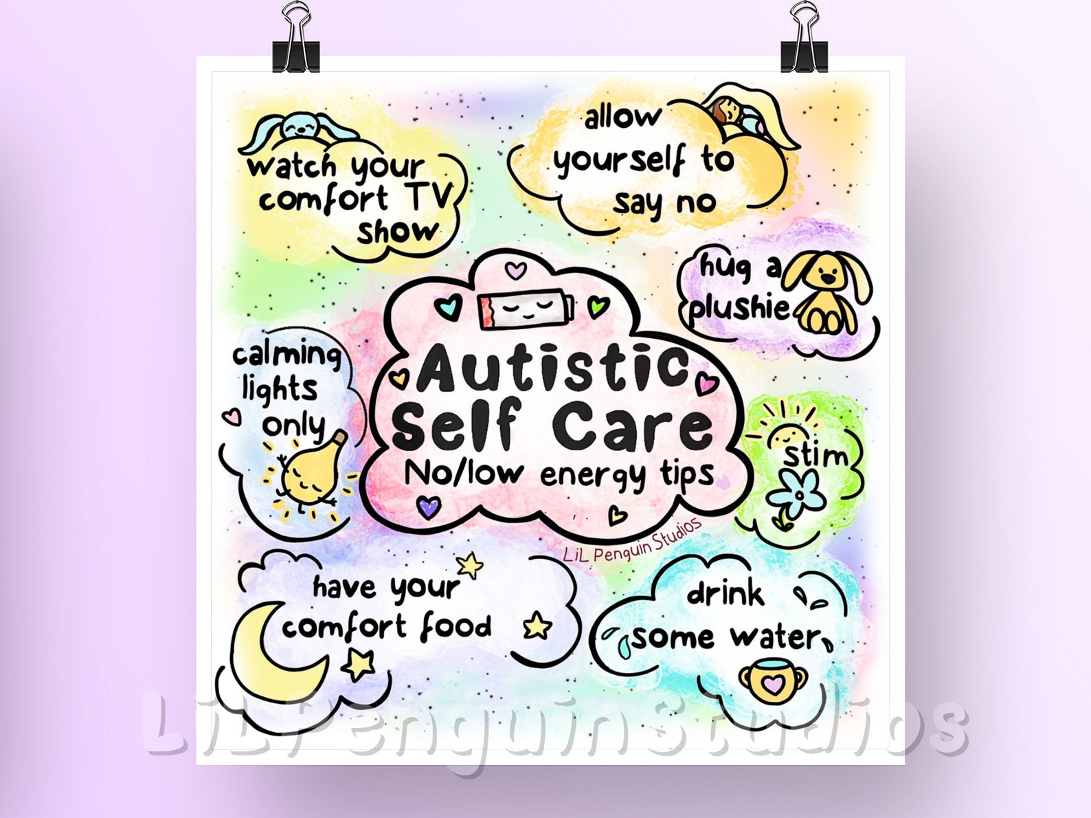 PRINTABLE Autistic Self Care Poster, Autism Digital Download Art ...