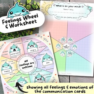 Shark Autism Communication Cards, Energy Level, Feelings Chart ...