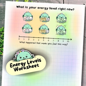 Dino Feelings Wheel and Energy Levels Kit, Neurodivergent Worksheet ...