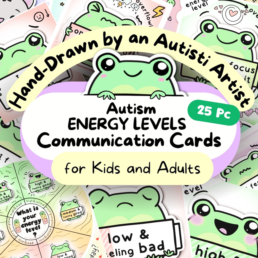 Frog Autism Communication Cards: Energy Levels, Overstimulation ...