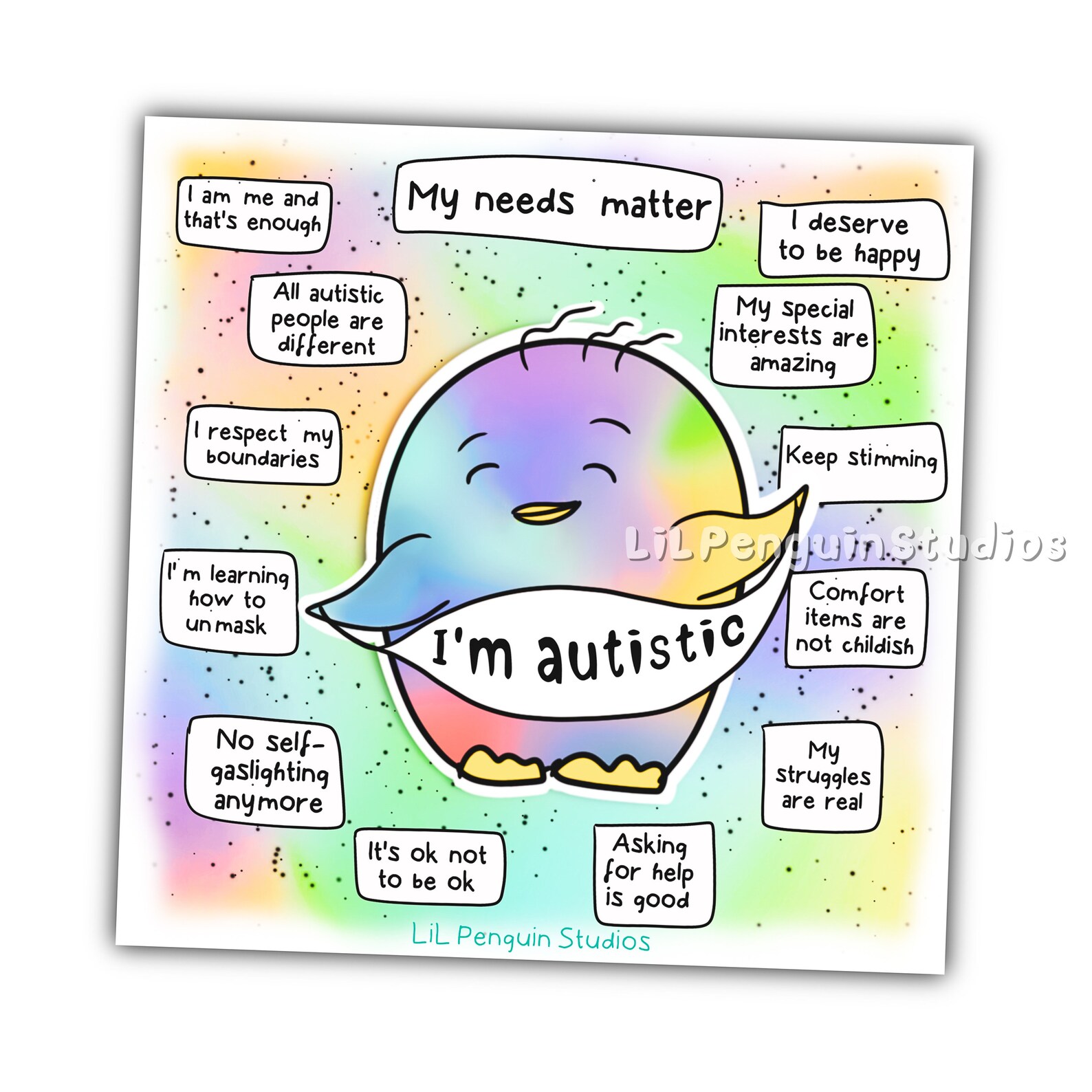 Autistic Affirmations Art Print Neurodiversity Wallart A4 - Etsy