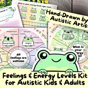 Frog Emotions Wheel and Energy Levels Kit, Therapy Worksheet ...