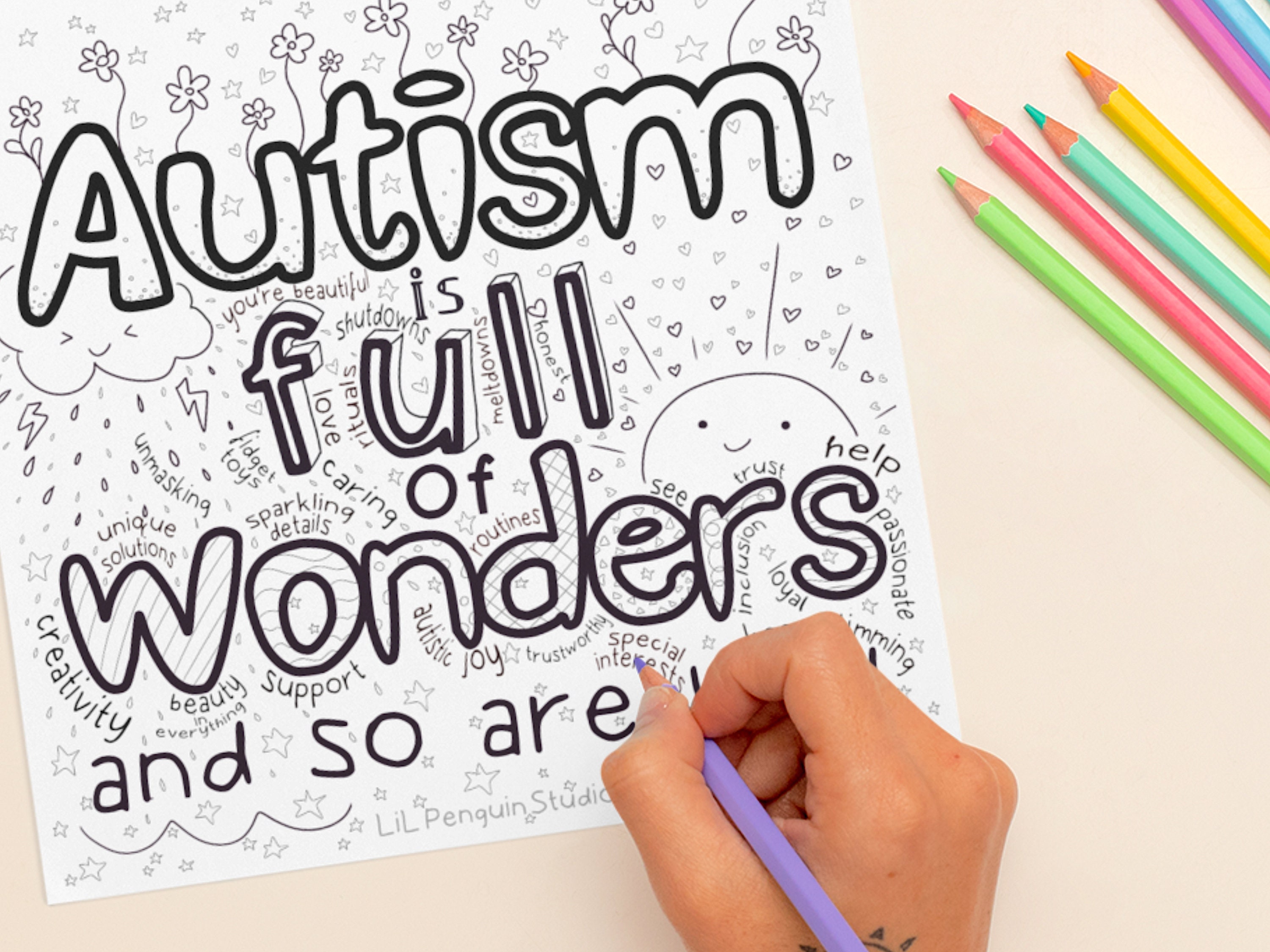 Autism Coloring Page Autism Colouring Sheet Coloring Poster - Etsy UK