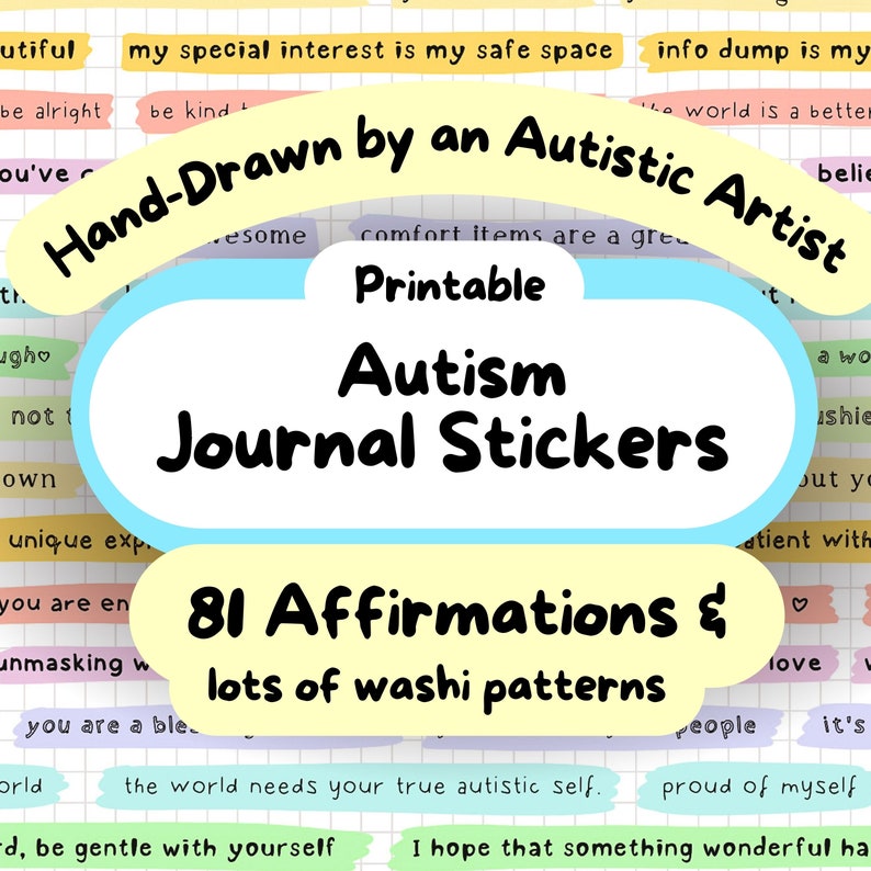 Autism Planner Stickers, Printable Autism Stickers, Autism Journal ...