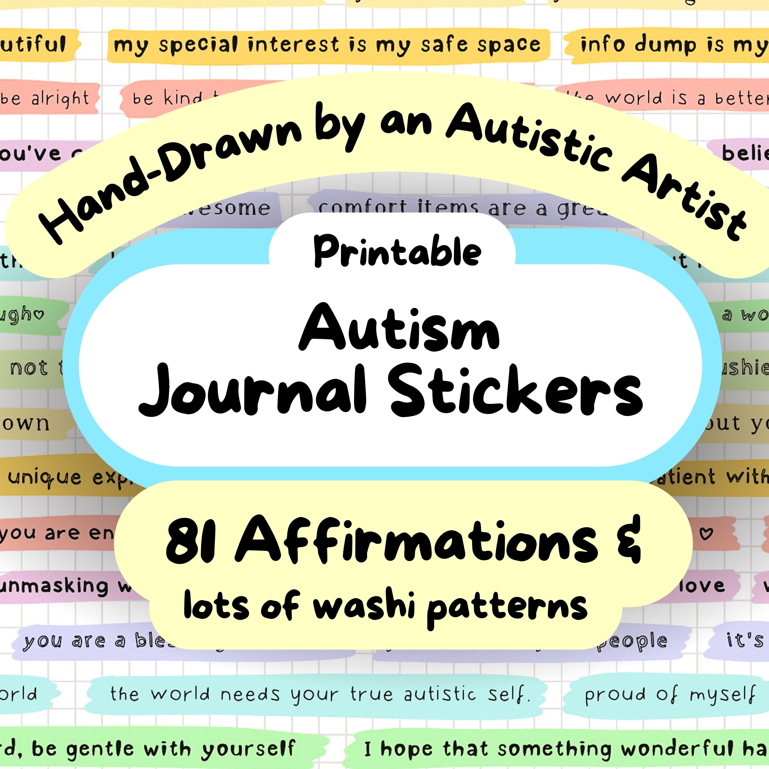 Autism Planner Stickers, Printable Autism Stickers, Autism Journal ...