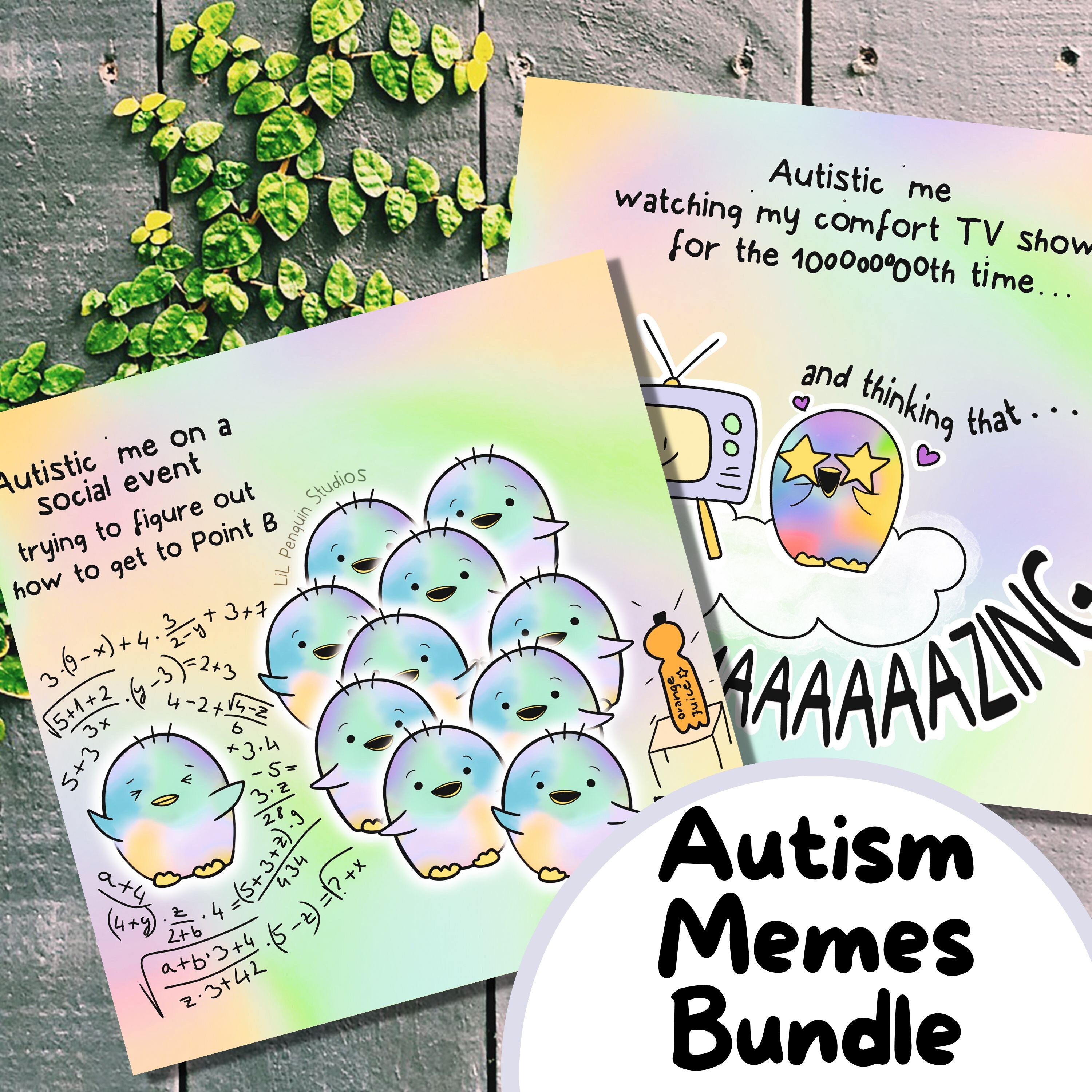Paquete de memes de autismo JPEG, impresiones de autismo divertidas ...