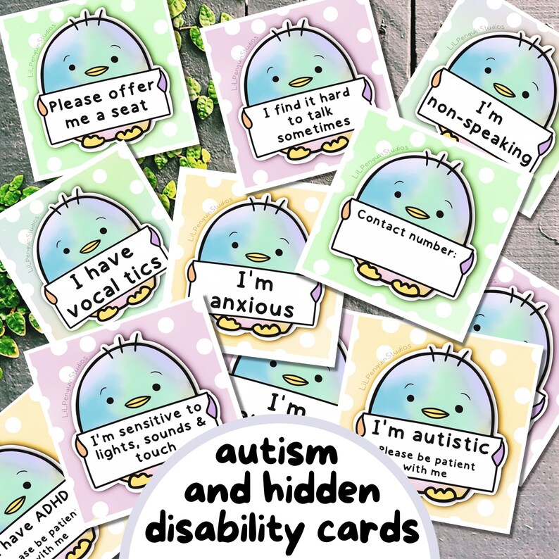 Communication Cards, Digital Penguin Themed Nonverbal Card, Cute Adult ...