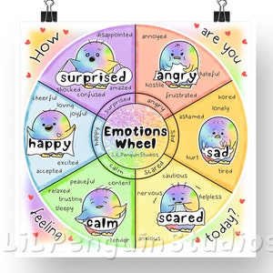 Emotions Wheel for Kids/adults, Feelings Wheel Worksheets, Emotion ...