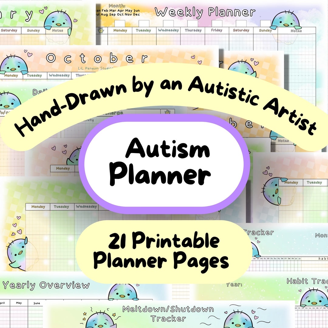 Autism Planner, ASD Printable Diary, Digital Undated Planner Insert ...