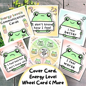 Frog Autism ENERGY LEVELS Communication Cards, Cute Adult Non Verbal ...