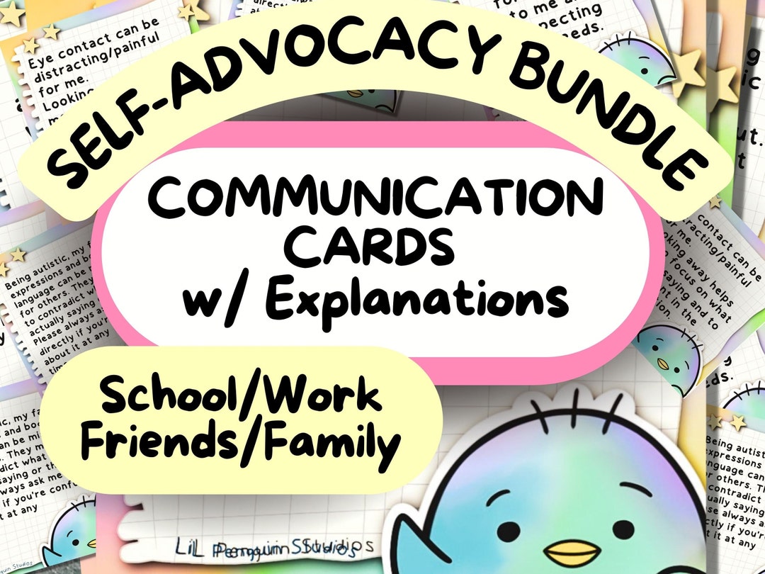 Self-advocacy Communication Cards, Printable Autism Zine, Teen/ Adult ...