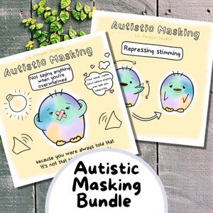 Autistic Masking PRINTABLE Bundle, Autism Digital Worksheet, Special ...