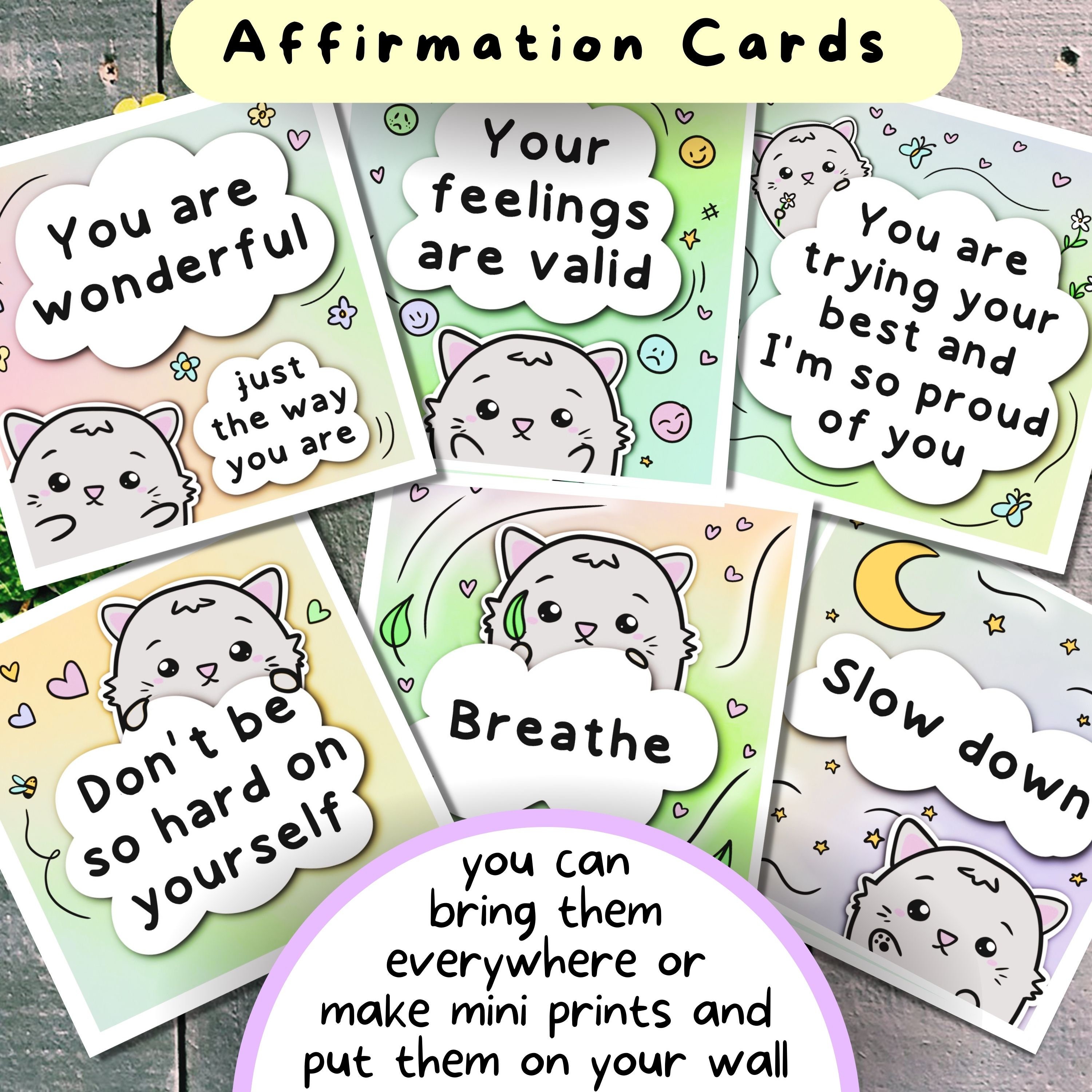 Cat Communication Cards and Affirmations, Autism ADHD Hidden Disability ...