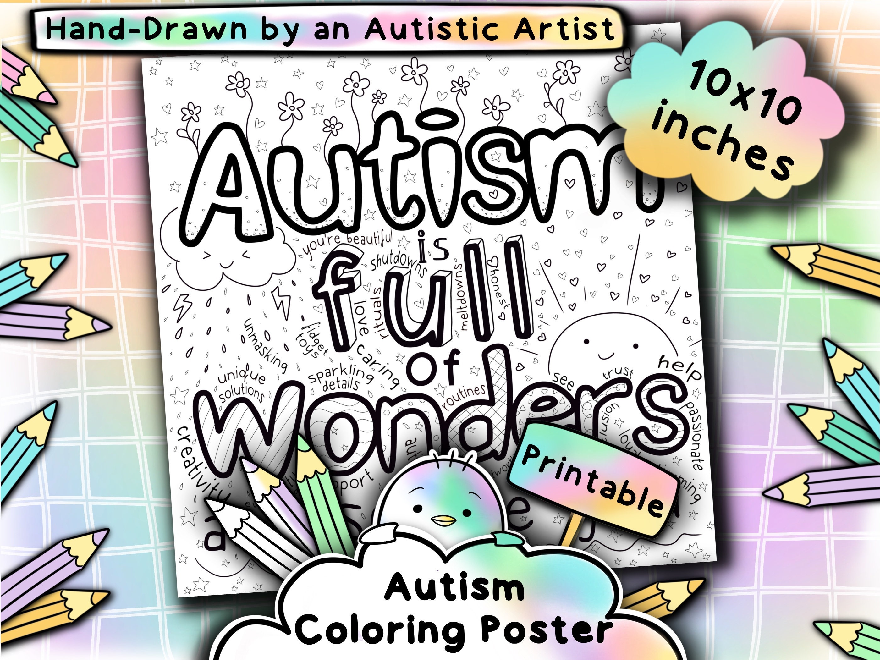 Autism Coloring Page Autism Colouring Sheet Coloring Poster - Etsy UK