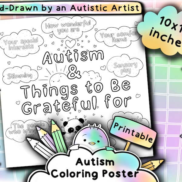Neurodivergent Coloring Sheet - Etsy