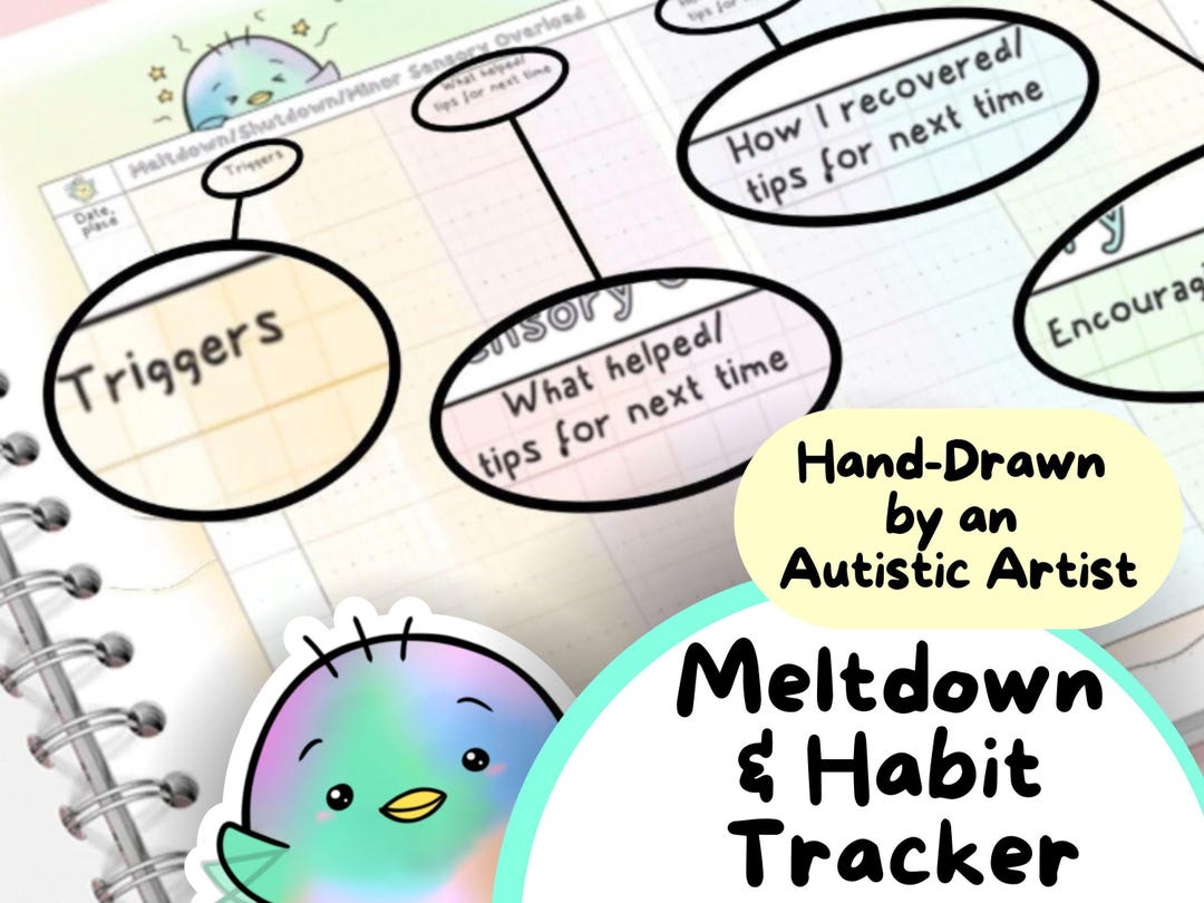 Meltdown & Habit Trackers, Adult Autism Journal Page, Sensory ...