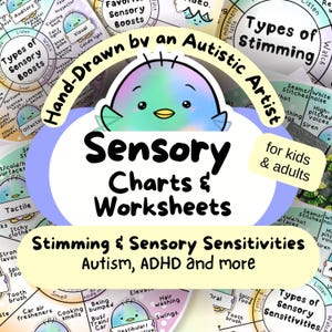Sensory Charts and Worksheets, Autism and ADHD Support Kit, SPD Aid ...