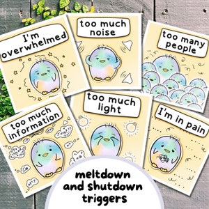 Meltdown Communication Cards, Neurodivergent Digital Download, Autistic ...