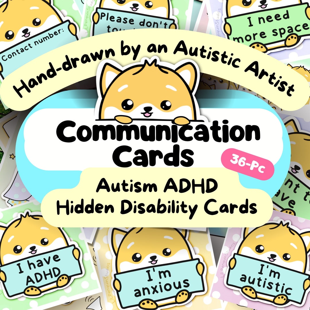 Autistic Hidden Disability Cards, Sunflower Lanyard, Neurodivergent ...