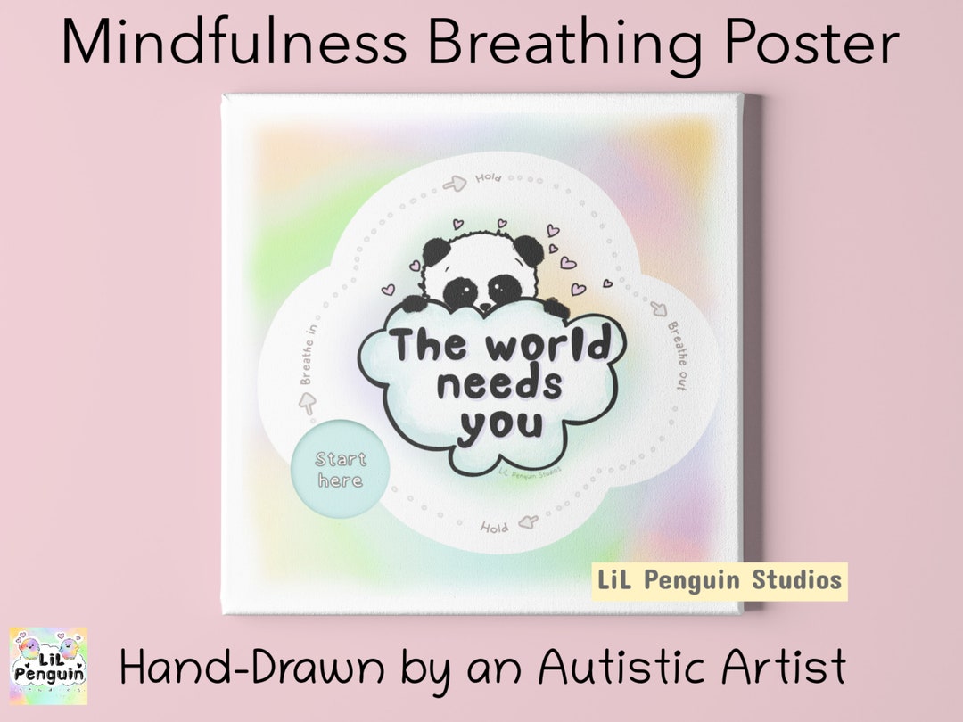 Breathing Poster, Grounding Technique, Calm Down Corner Printable ...