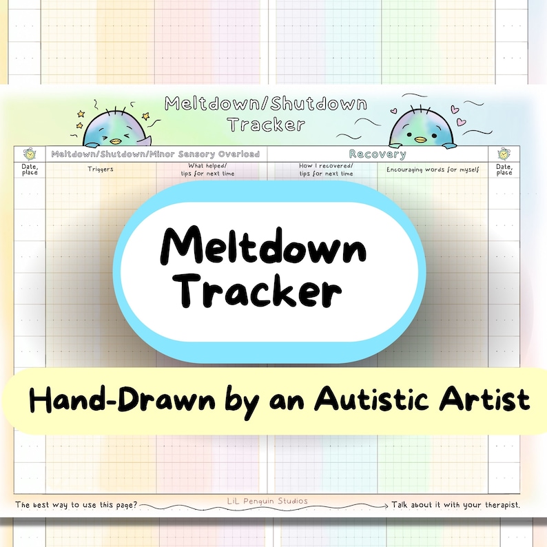 Meltdown Tracker, Printable Planner Insert, Adult Autistic Planner ...