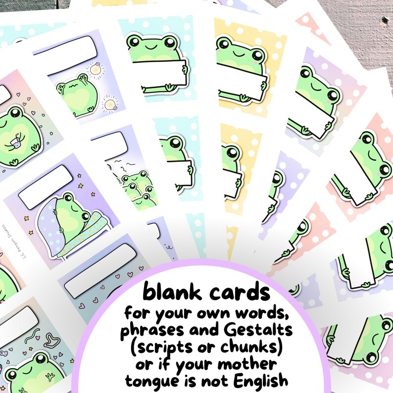 Frog Communication Cards, Cute Adult Autism Visual, Autistic Child ...