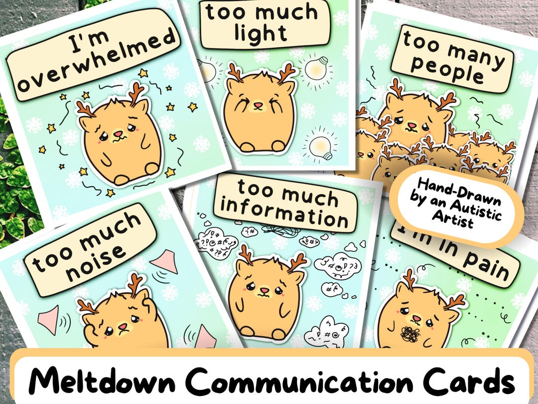 Meltdown Cards, Reindeer Sensory Triggers AAC PDF, Autistic Shutdown ...