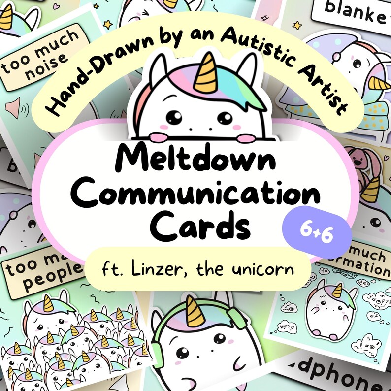 Printable Meltdown Communication Cards, Kawaii Neurodiversity Digital ...