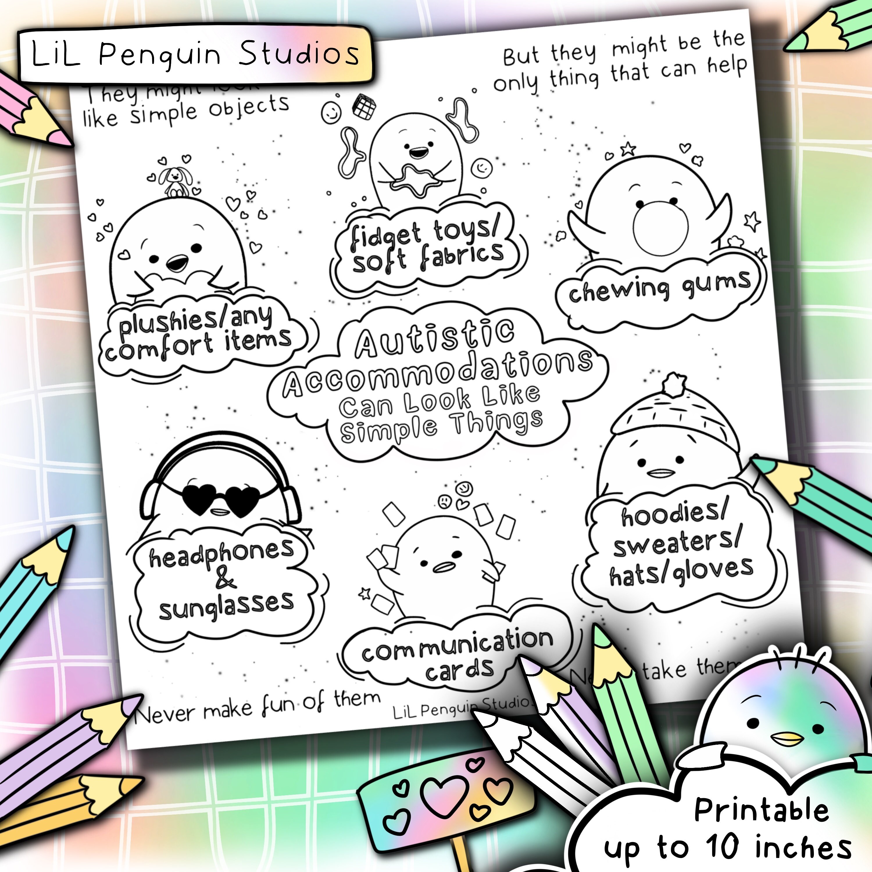 Autism Coloring Page, Autistic Adult Coloring Poster, Counseling ...